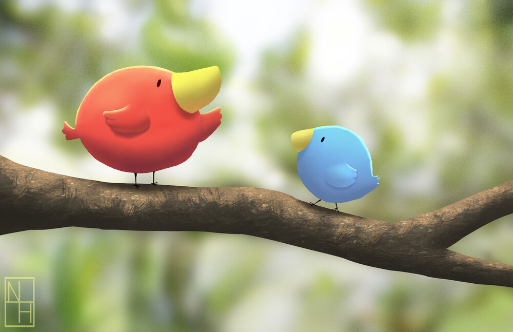 ArtStation - Red bird, Blue bird