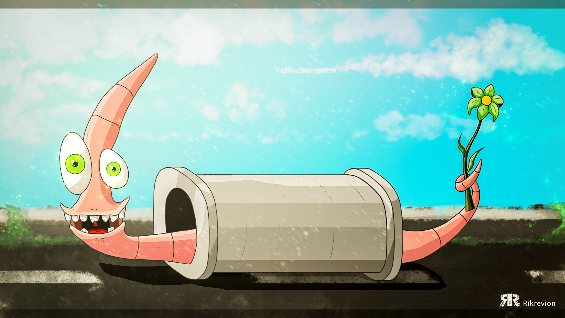 ArtStation - Speedpaint 3 (Earthworm jim) Painting process Adobe Photoshop