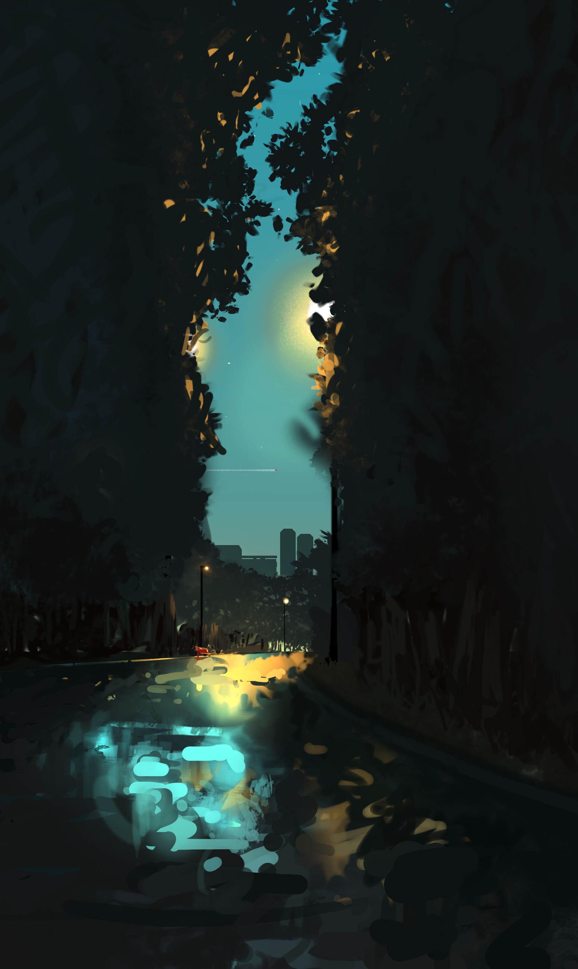 ArtStation - One Late Night. Speedart