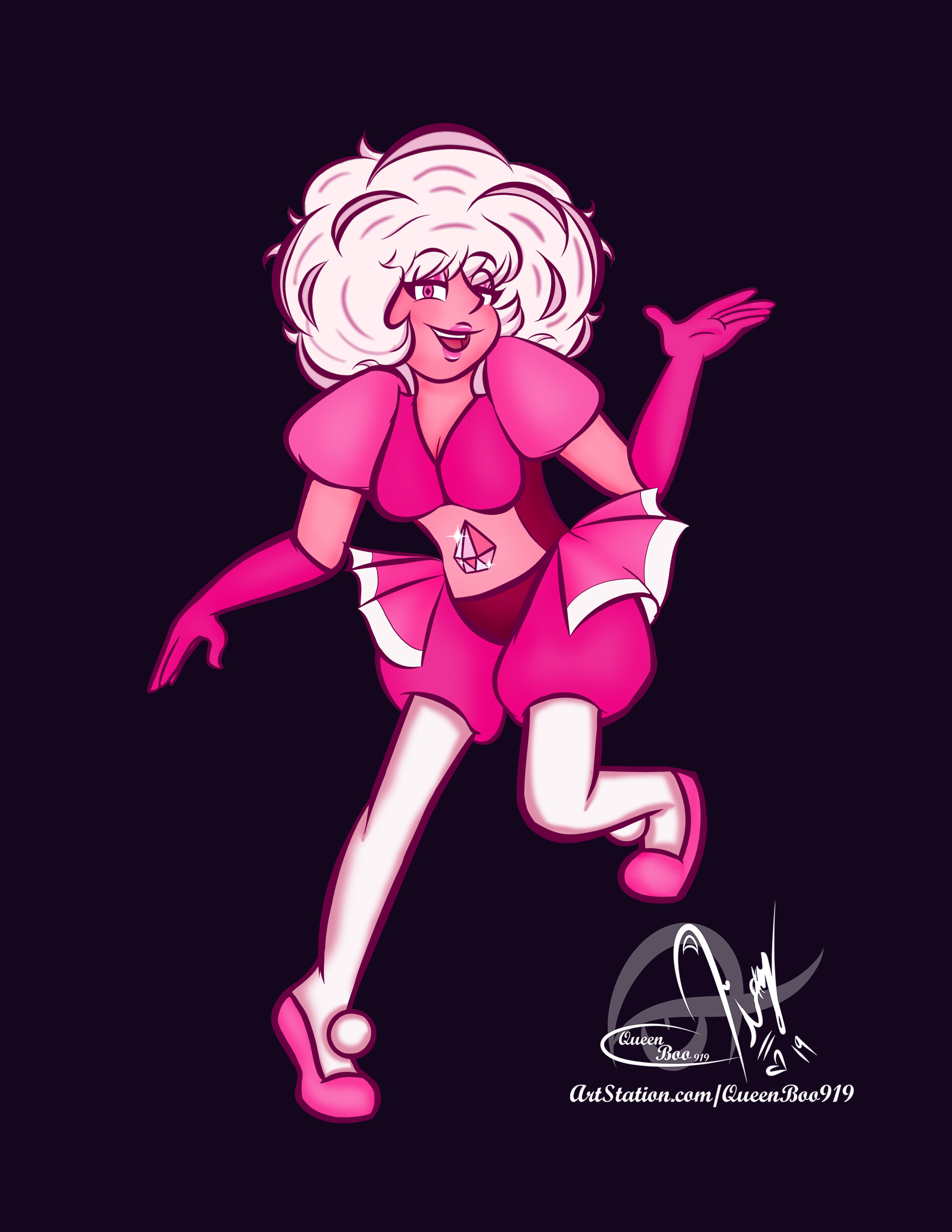 how to draw pink diamond step by step