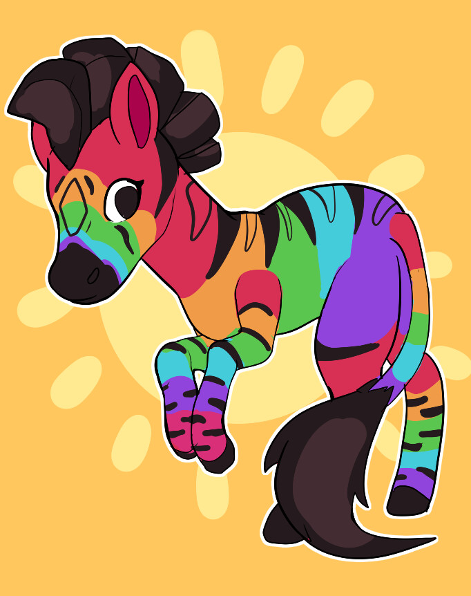 ArtStation - Rainbow Zebra
