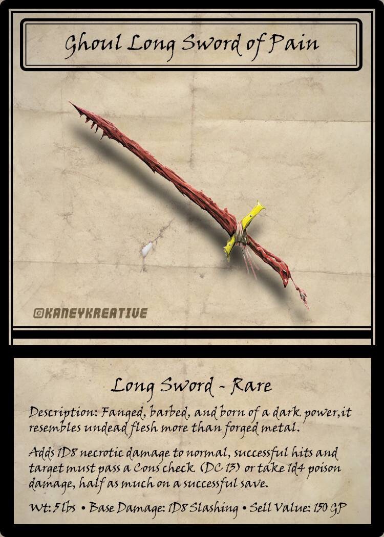 ArtStation - Ghoul Longsword of Pain