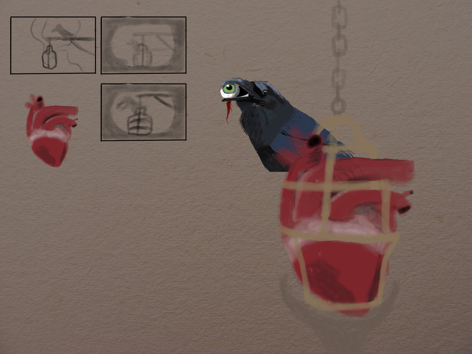 Ryan Ricci - The Caged Heart Painting and Animation