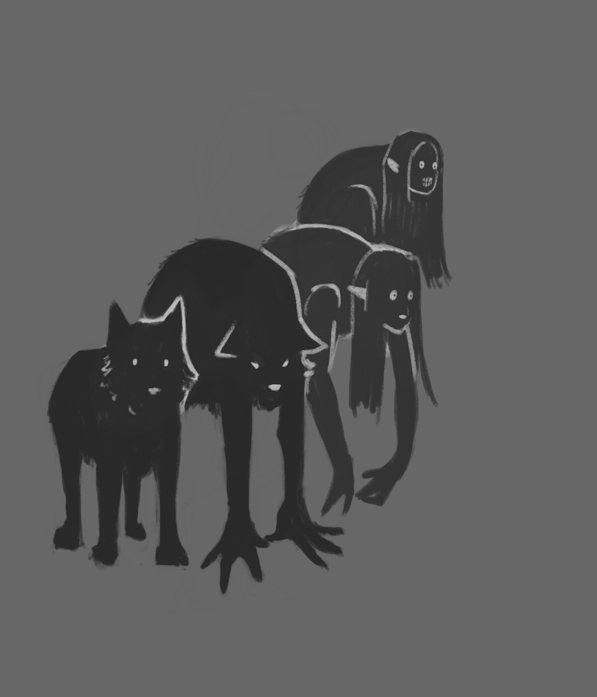 skinwalker wolf drawing