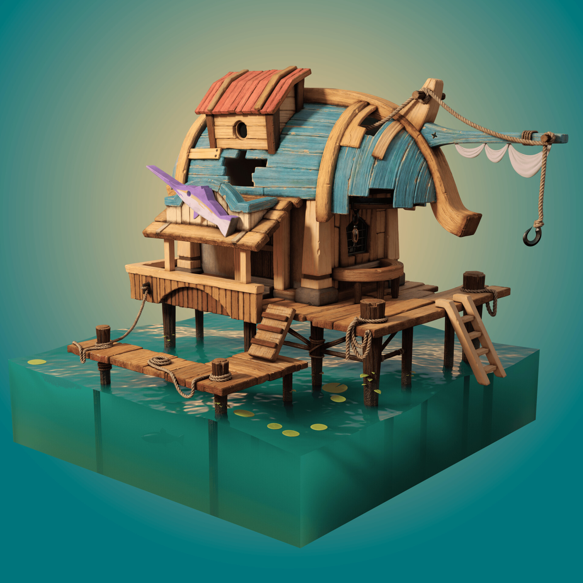 ArtStation - Angler's House - 3D