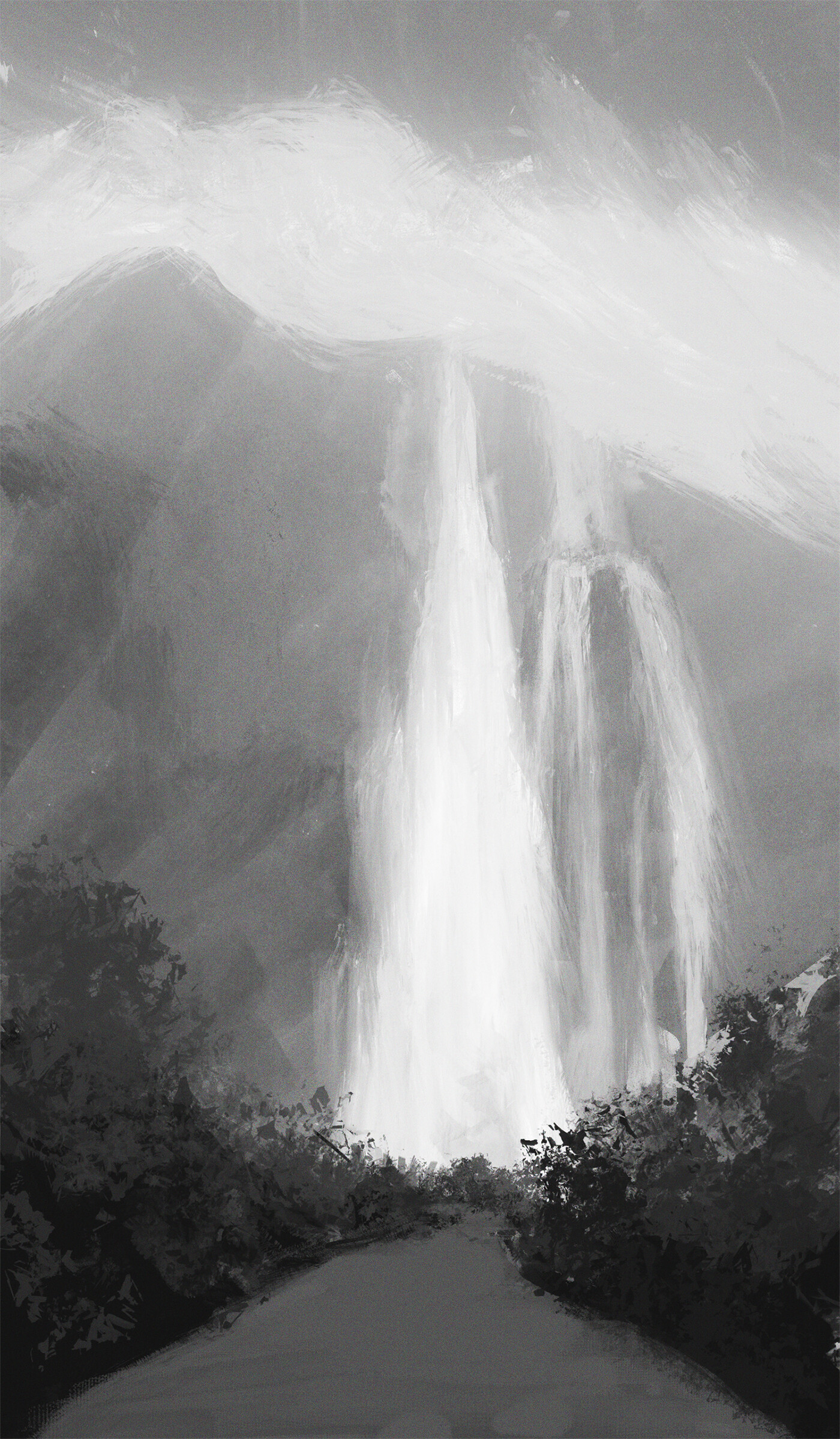 ArtStation - Waterfall study