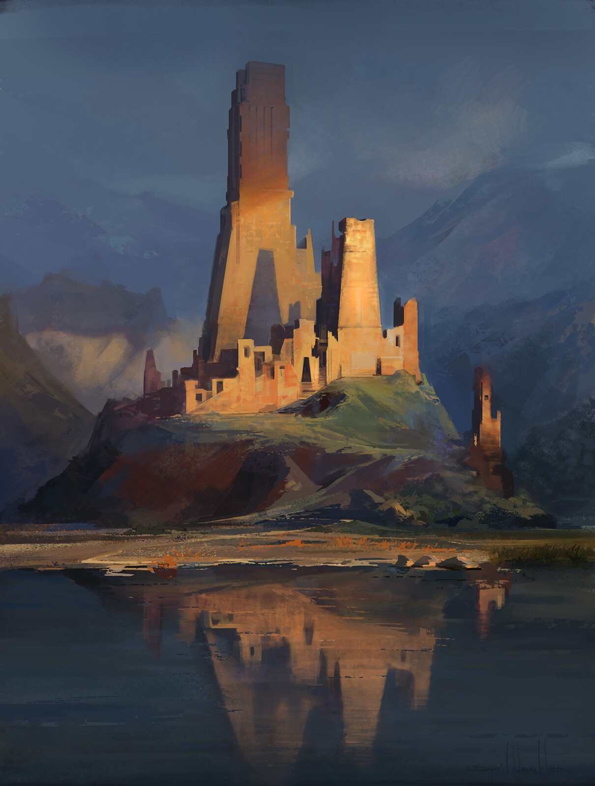 ArtStation - Landscape ( color study) // No photobashing or overpaint.