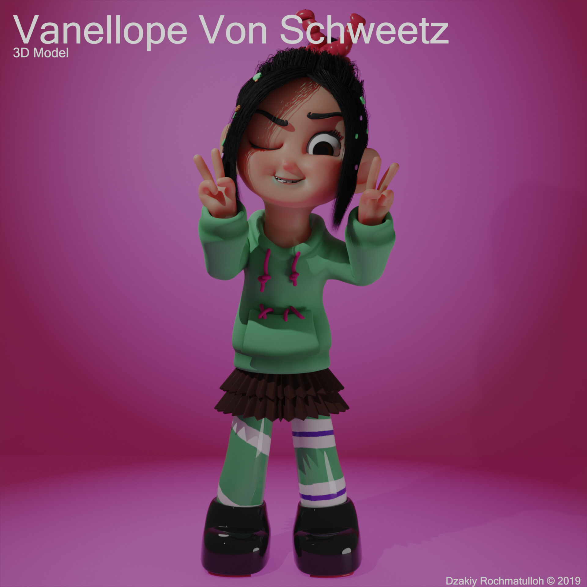 how to draw vanellope von schweetz full body