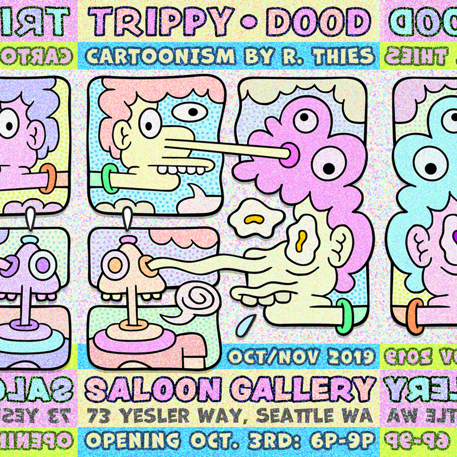 R. THiES - Trippy DOOD Show Flyer