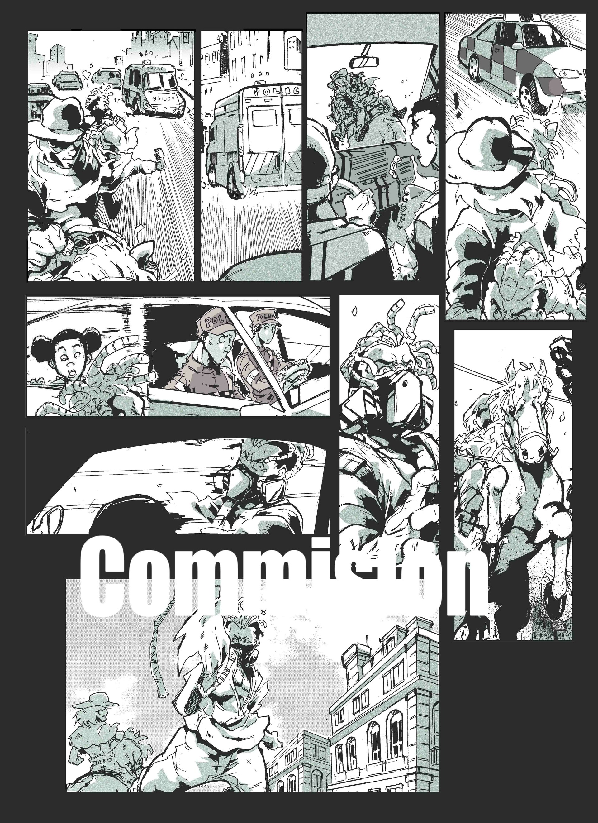 ArtStation - b/w comic page