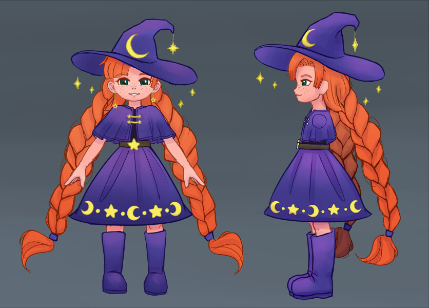 Laura Cote - Star Witch and Bat Cat Concept