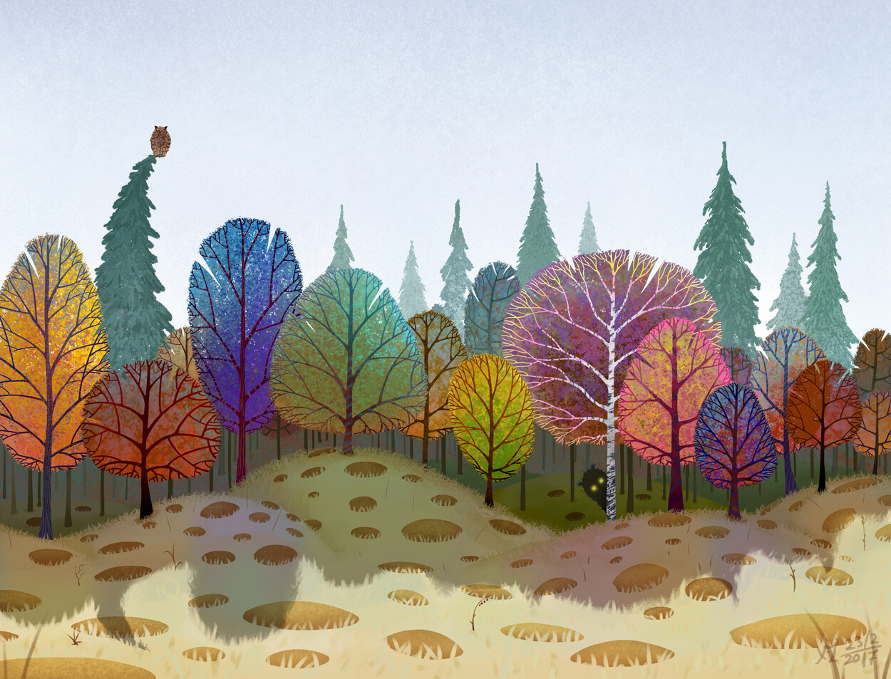 ArtStation - Colorful magic forest