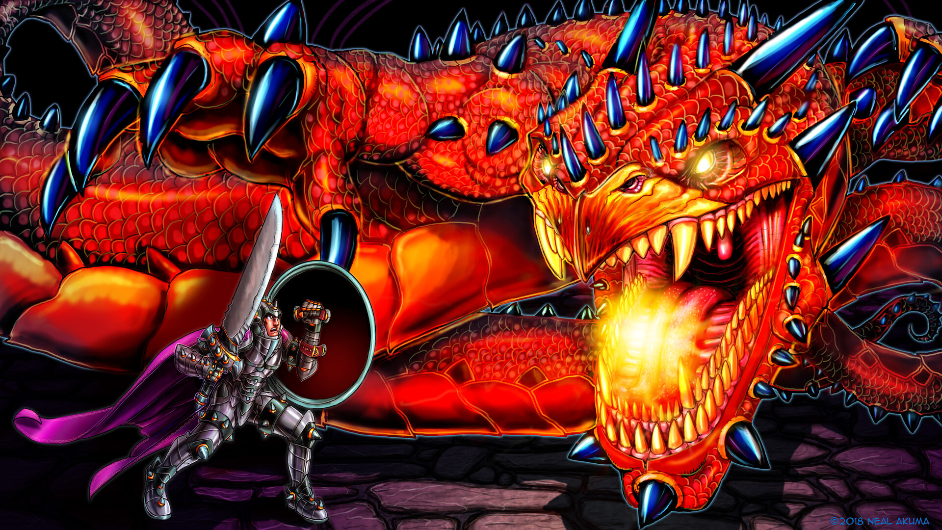 ArtStation - Knight vs Dragon