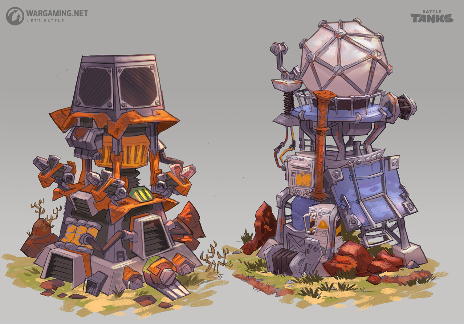 Antoine Vrablec - Battle Tanks - Turrets Concept Art