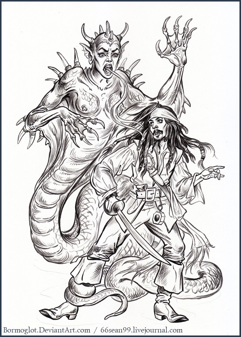 jack sparrow pirates of the caribbean coloring pages