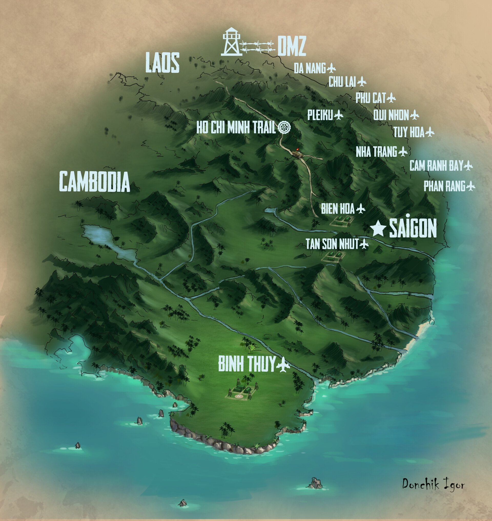 ArtStation - Map Vietnam war.