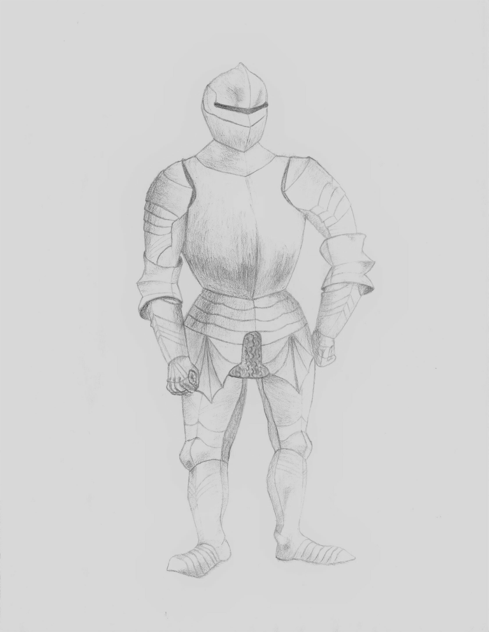 how to draw a knight in armour