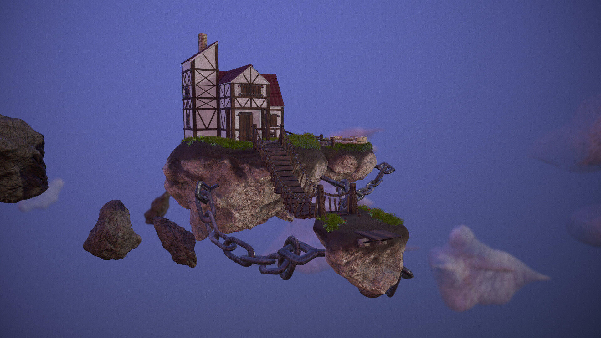 ArtStation - Floating Island, Environment Project