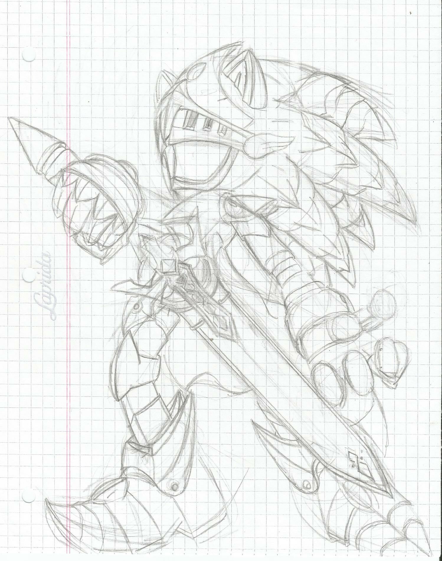 how to draw excalibur sonic