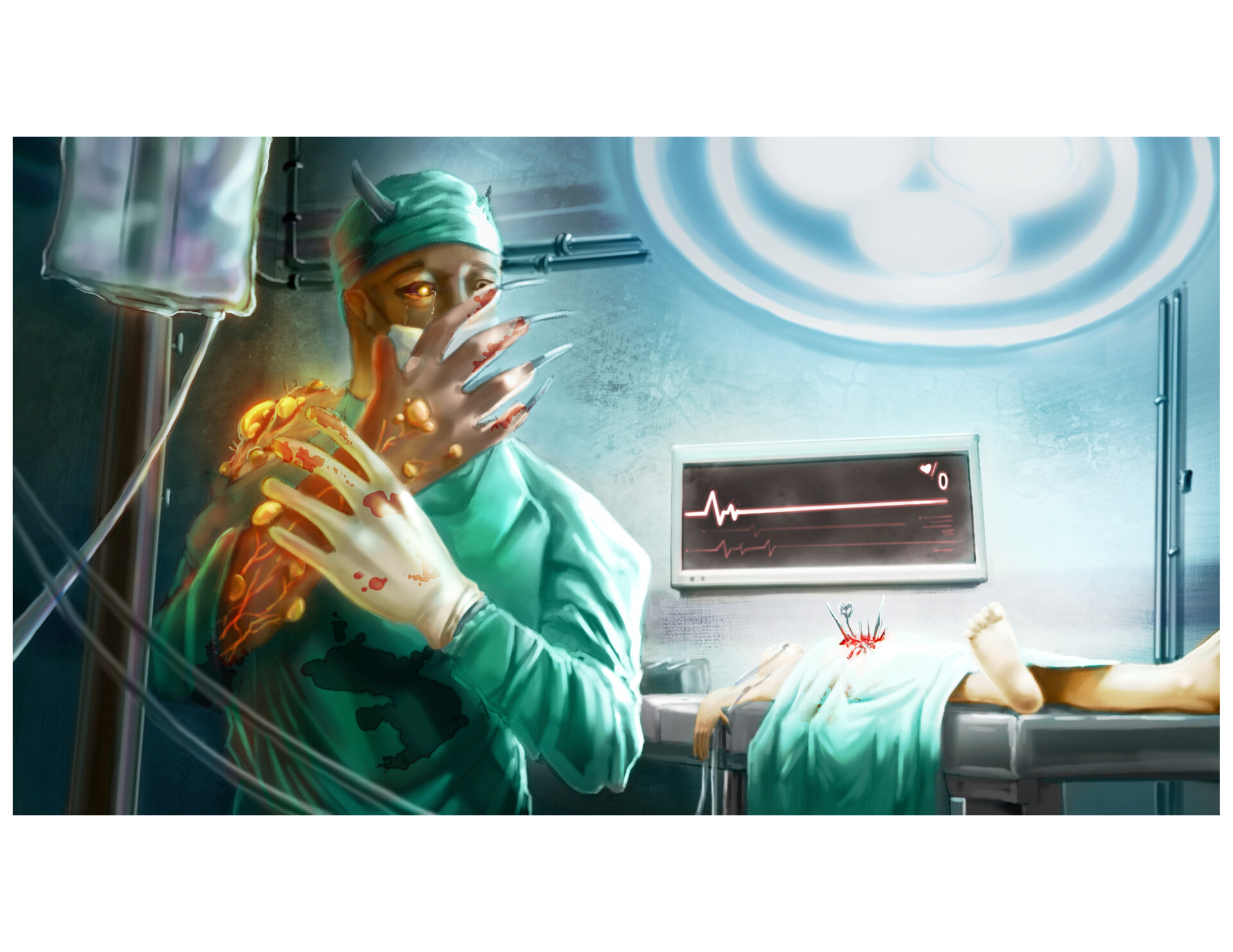 ArtStation - Midnight Transformation in the Hospital