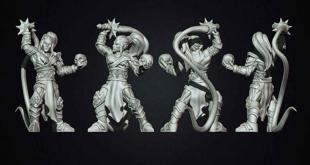 ArtStation - Dark Eldar Drow Male with whip