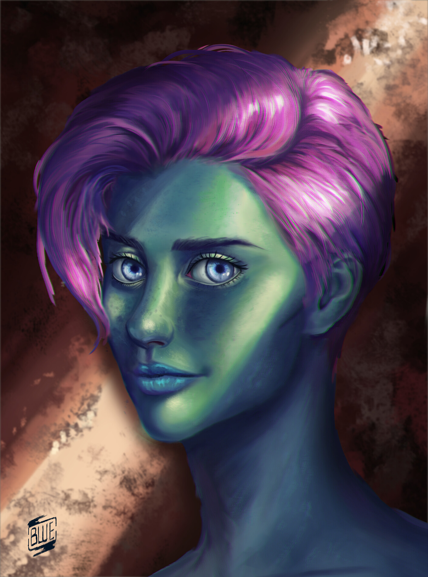 ArtStation - Blue skin girl