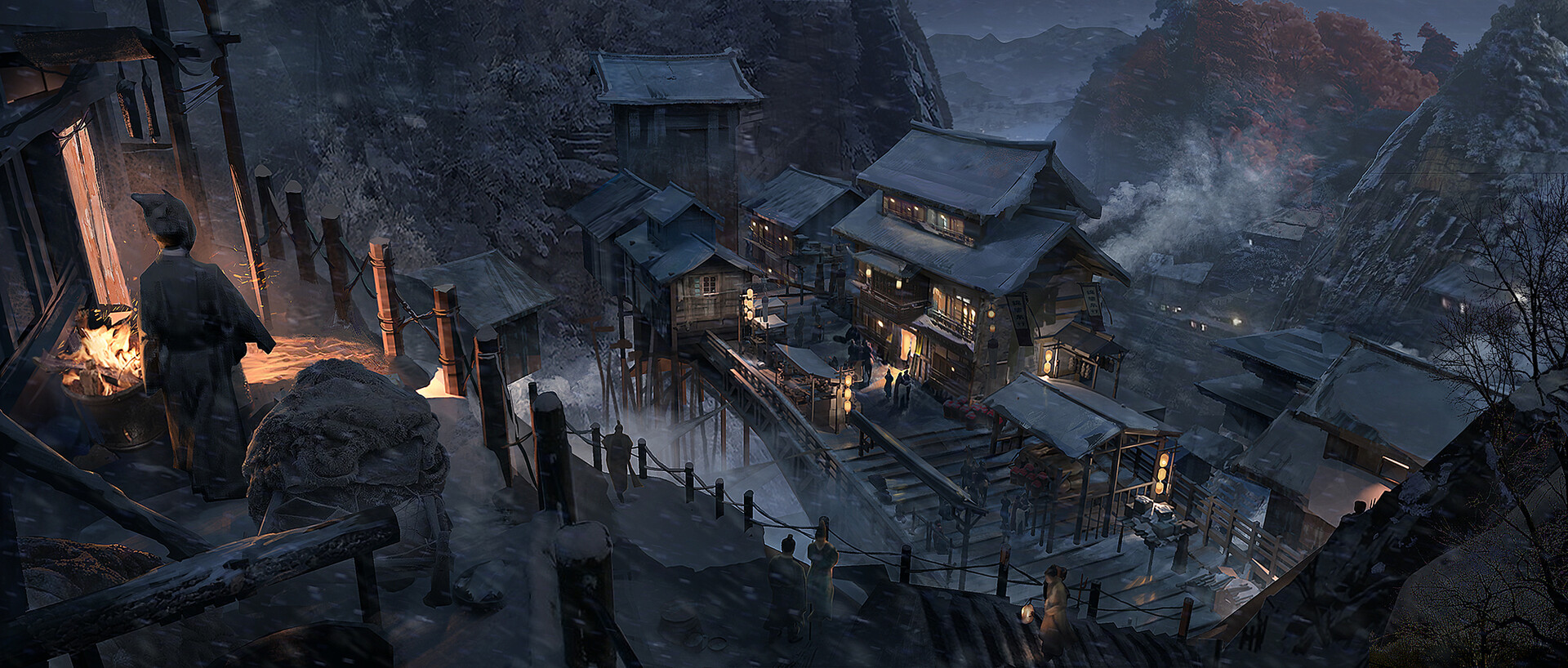 ArtStation - Ice town bridge bar
