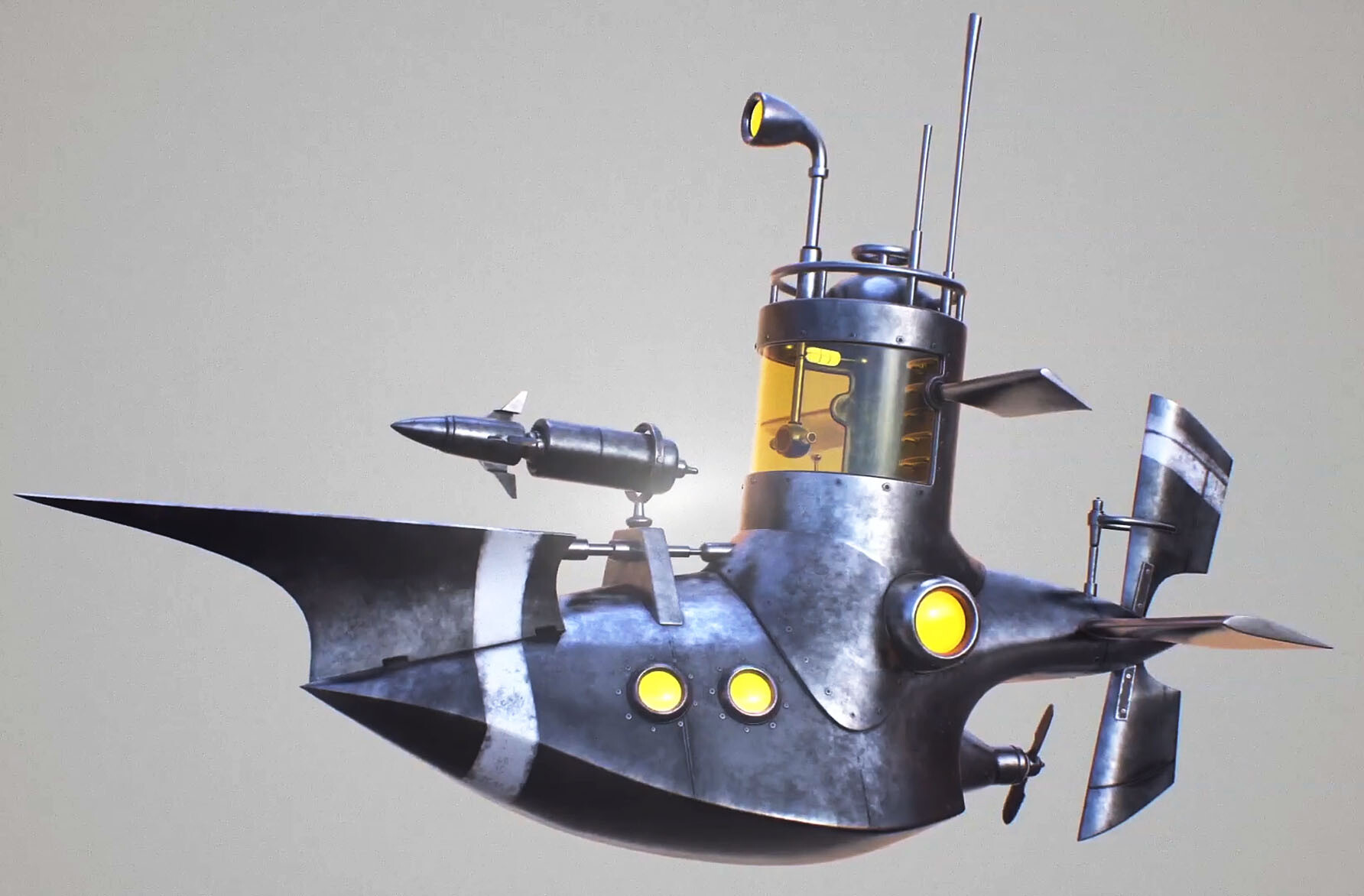 ArtStation - 3D Model of a Stylized Submarine