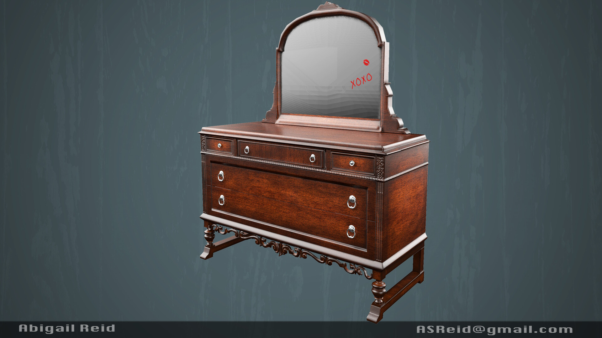 ArtStation - English Tudor Style Antique Vanity