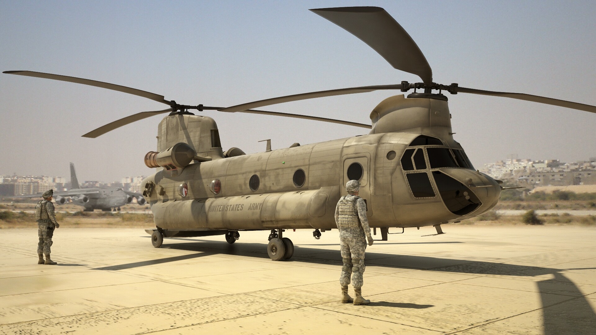 ArtStation - CH-47 Chinook and soldiers