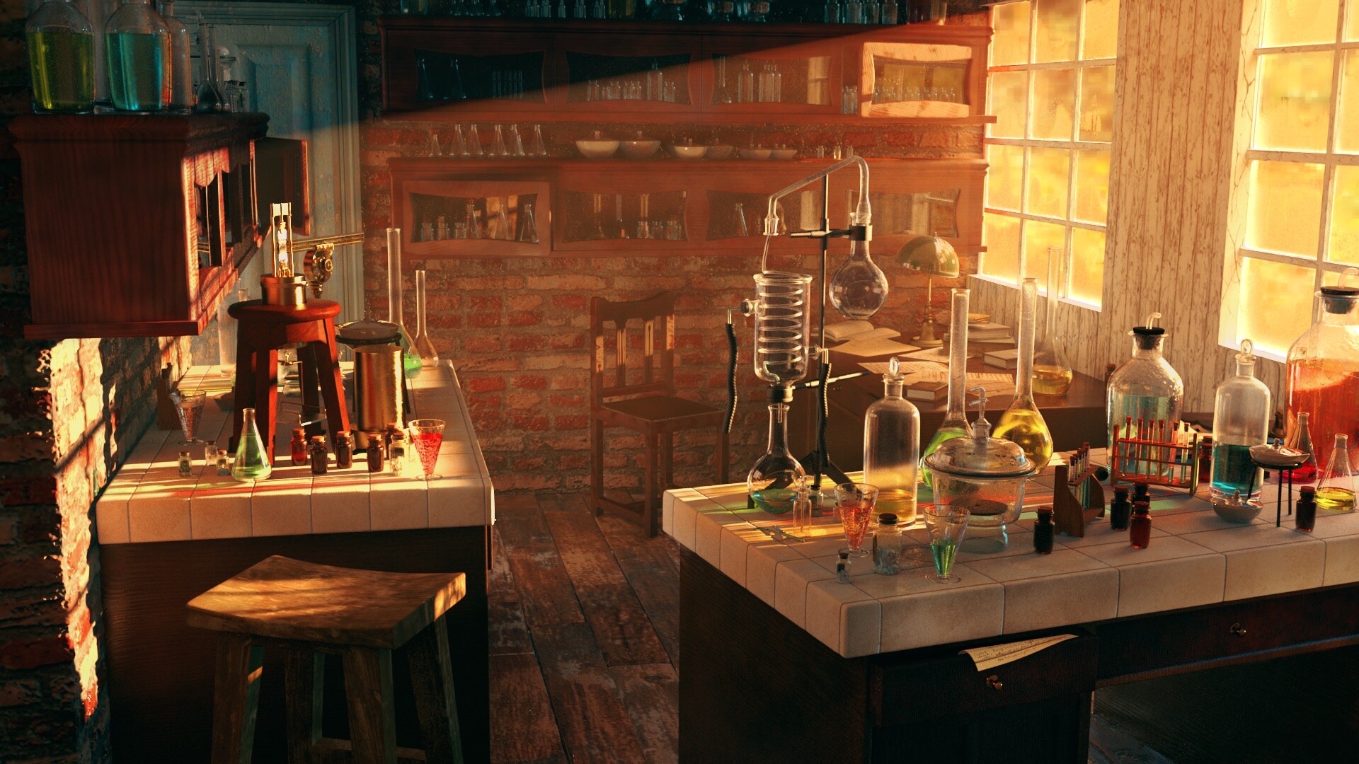 ArtStation - Marie Curie’s lab