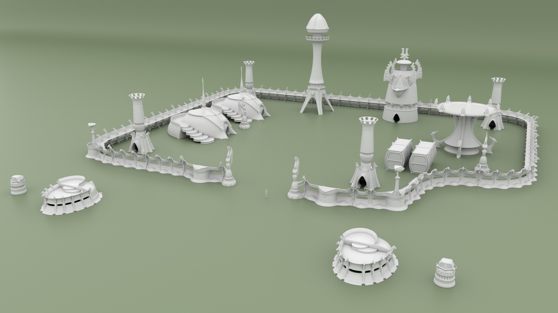 ArtStation - Eldar Buildings for Warhammer 40K