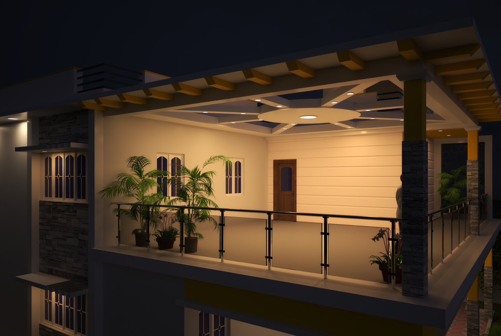 Ramalingam R - Residential Building - Elevation night view