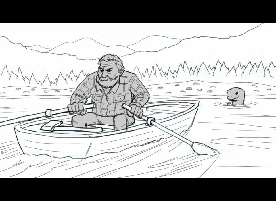 ArtStation - Lumberjack, Lake (Storyboard - Random Words Exercise)