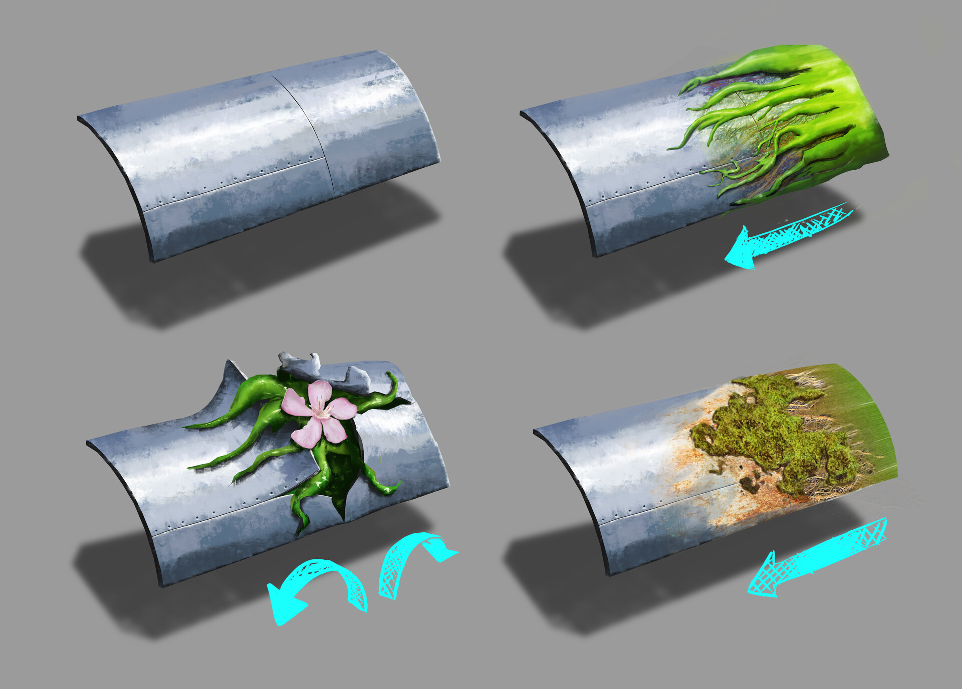 ArtStation - Materials - plant corruption of metal