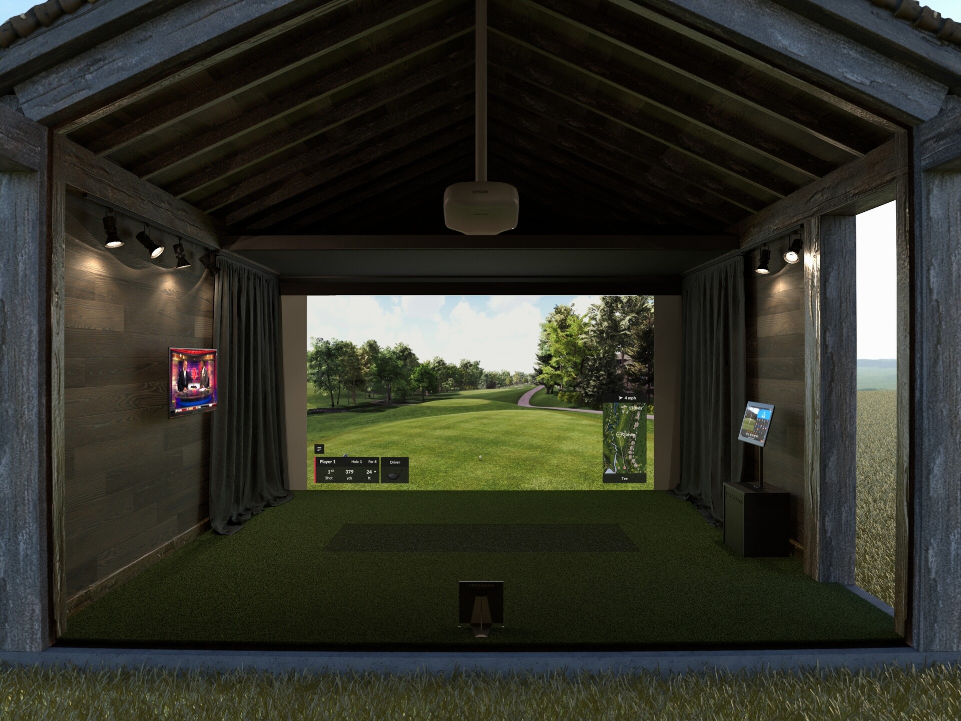 Antonio Cruz - TrackMan Indoor Simulator w/ Retractable screen