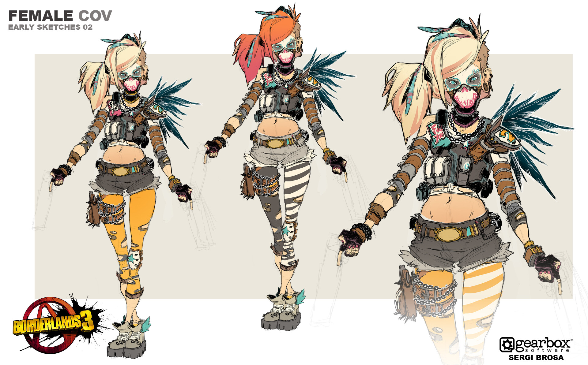 Sergi Brosa - BORDERLANDS 3 Female Punk Cov concept art