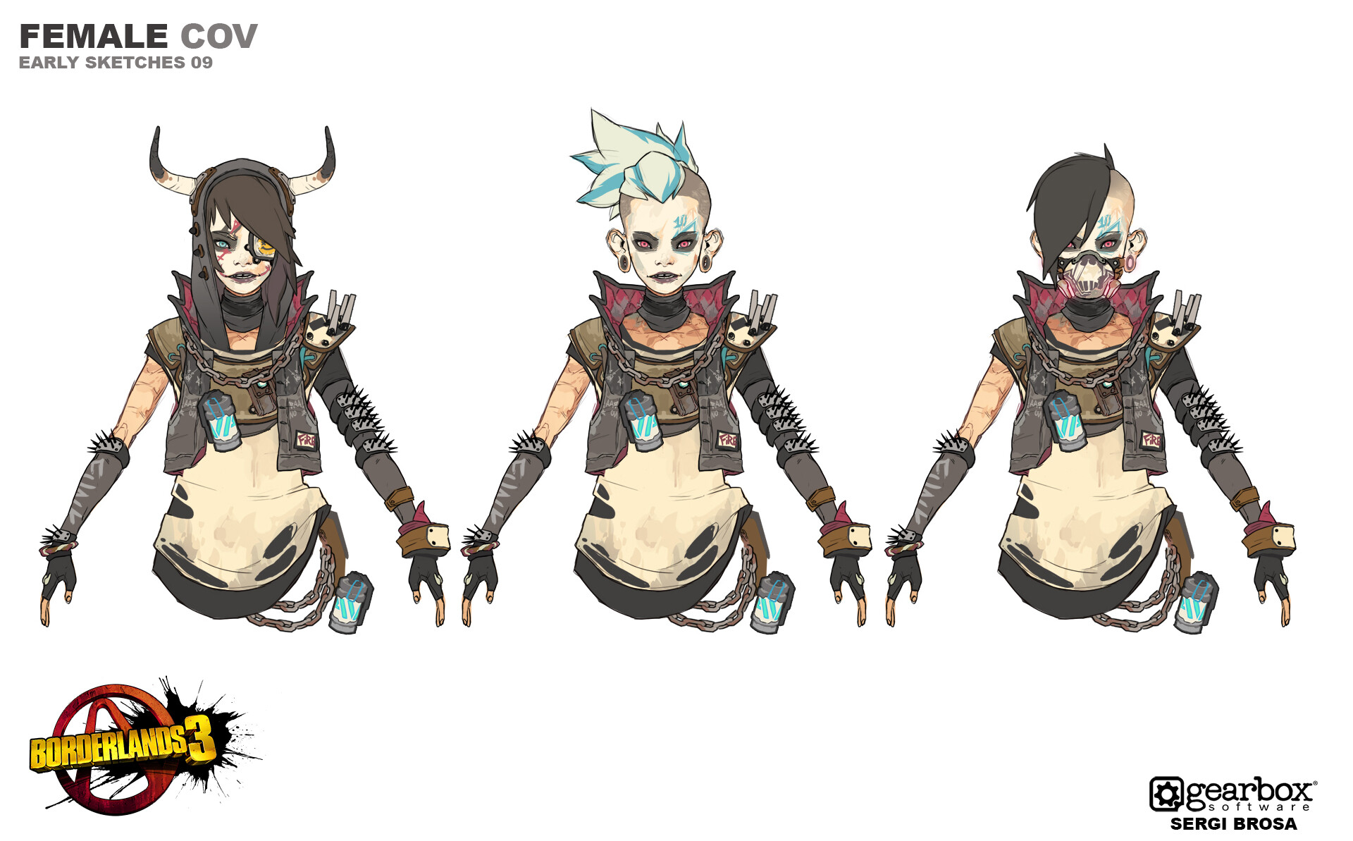 Sergi Brosa - BORDERLANDS 3 Female Punk Cov concept art