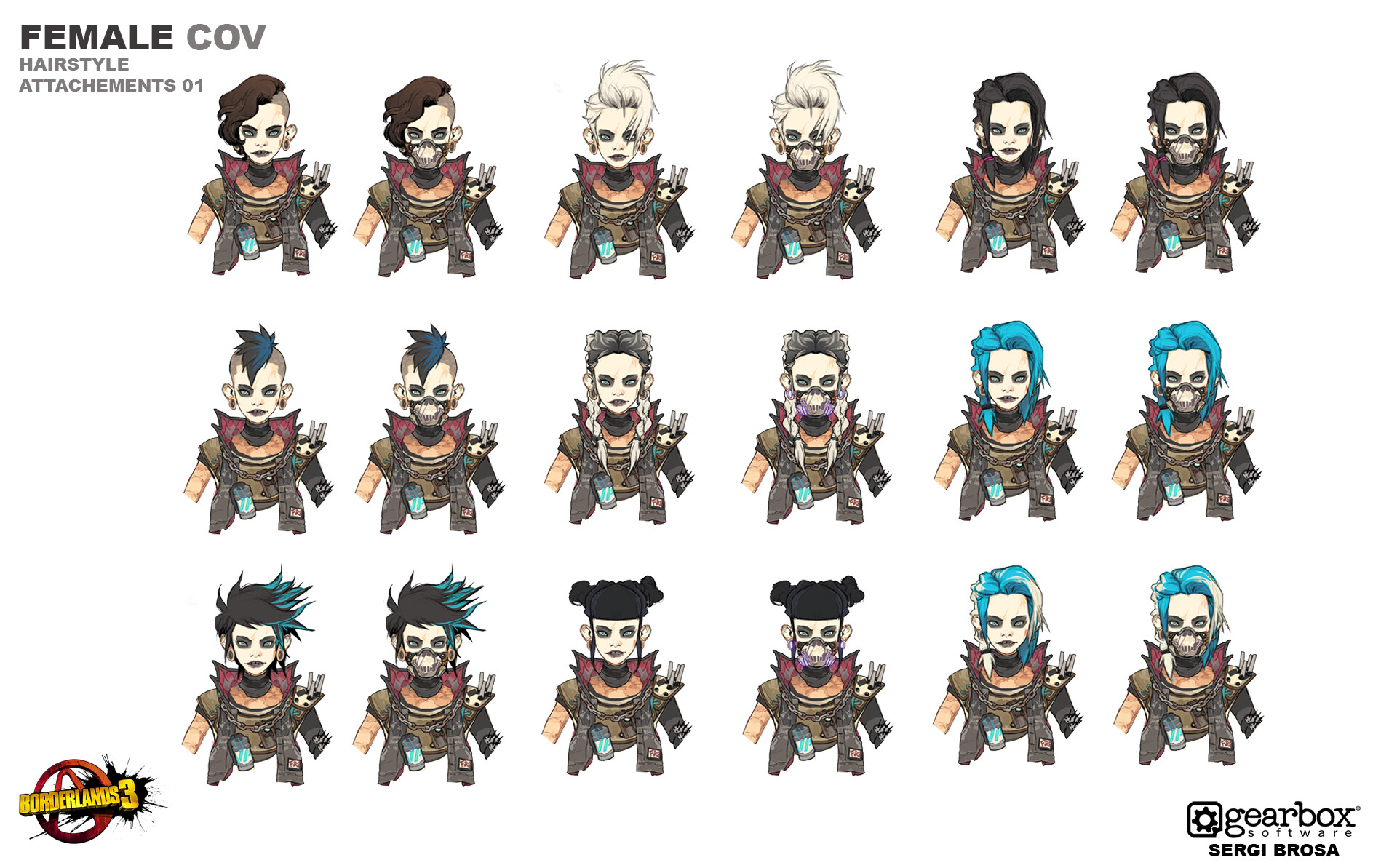 Sergi Brosa - BORDERLANDS 3 Female Punk Cov concept art