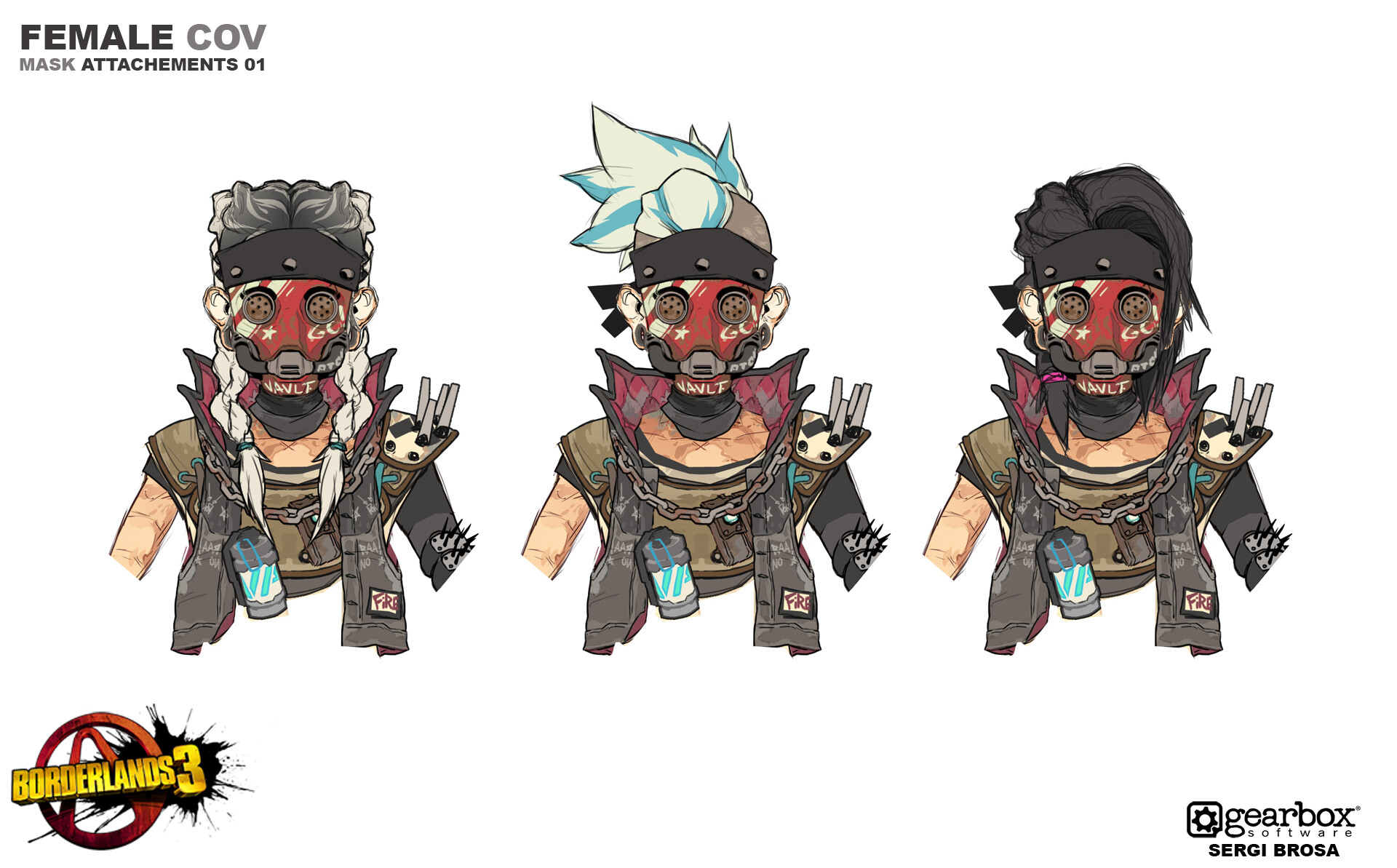 Sergi Brosa - BORDERLANDS 3 Female Punk Cov concept art