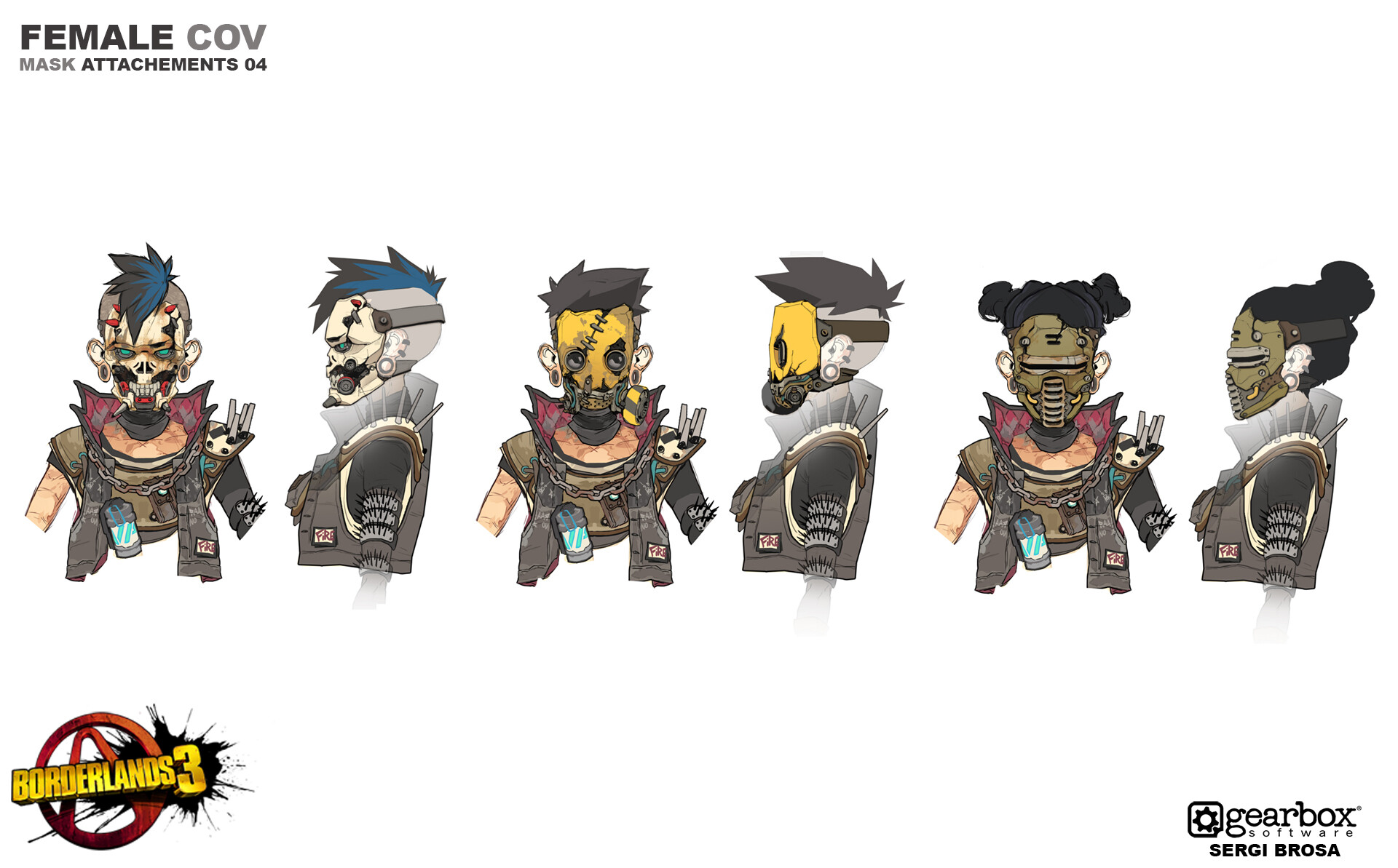 Sergi Brosa - BORDERLANDS 3 Female Punk Cov concept art