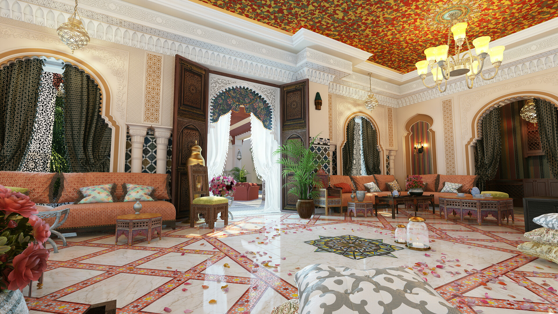 ArtStation - Moroccan salon interior design ( Moroccan Styal )