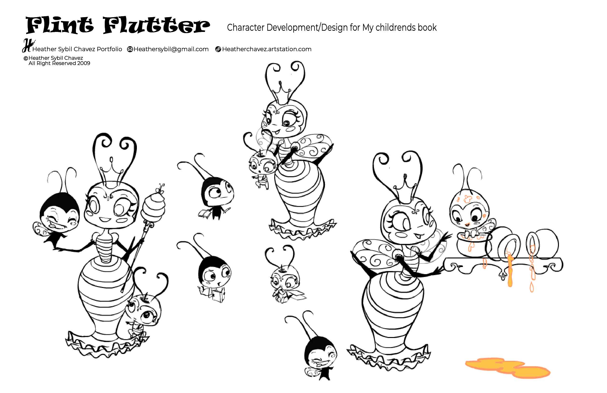 Heather Sybil Chavez Design - Flint Flutter: Childrens book Character design/ Illustration and ...