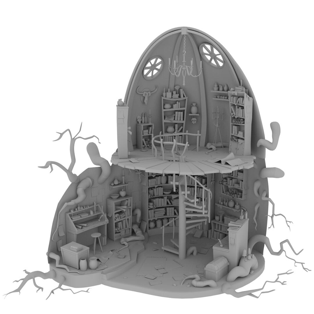 tree house inside drawing