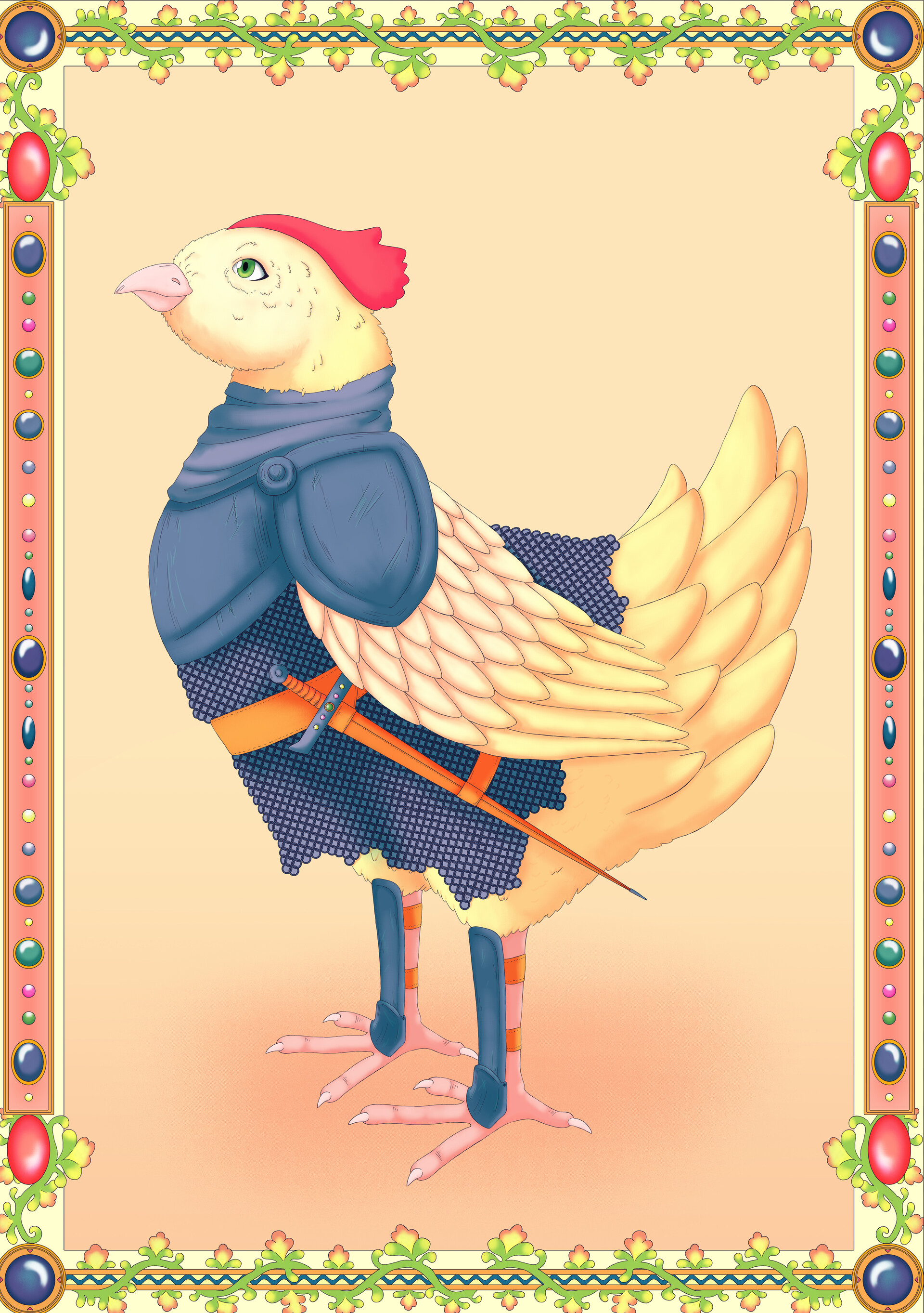 ArtStation - Medieval Chicken (Redraw - Inktober Day 5 - Chicken)