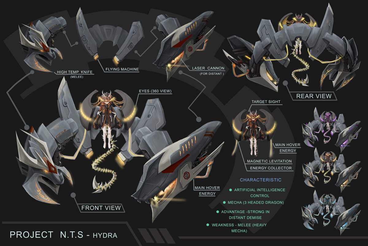 ArtStation - Triple Head Dragon
