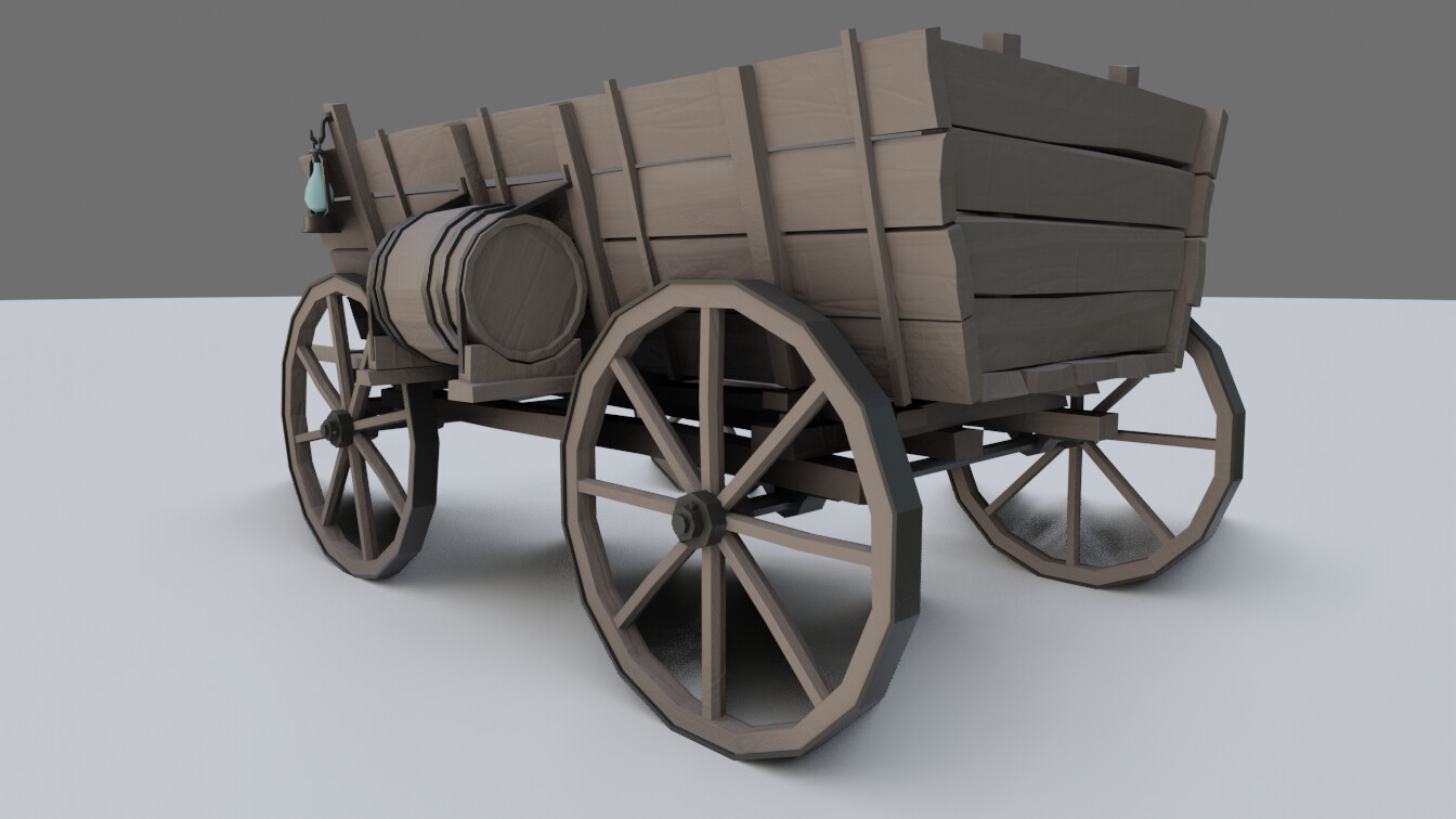 ArtStation - Game asset low poly wagon