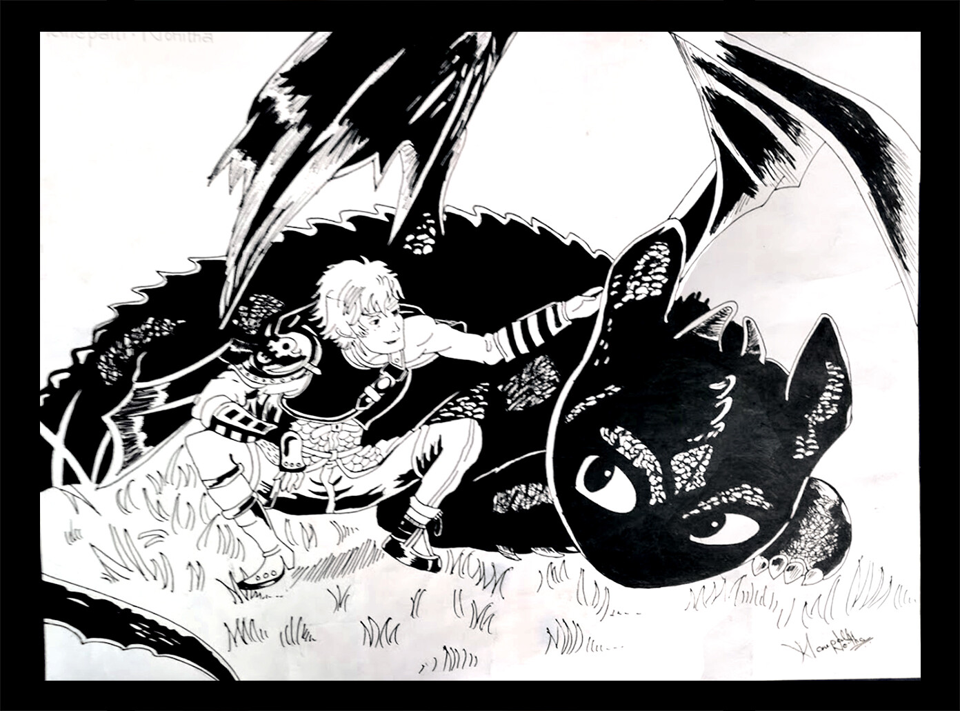 ArtStation - Inking - How To train Your Dragons Poster