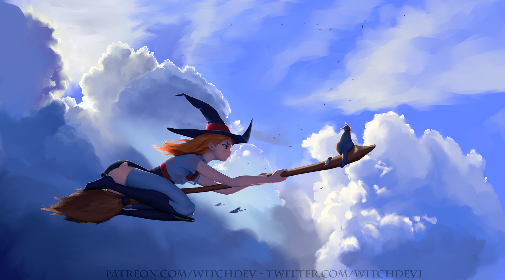 ArtStation - Witches soaring through the sky.