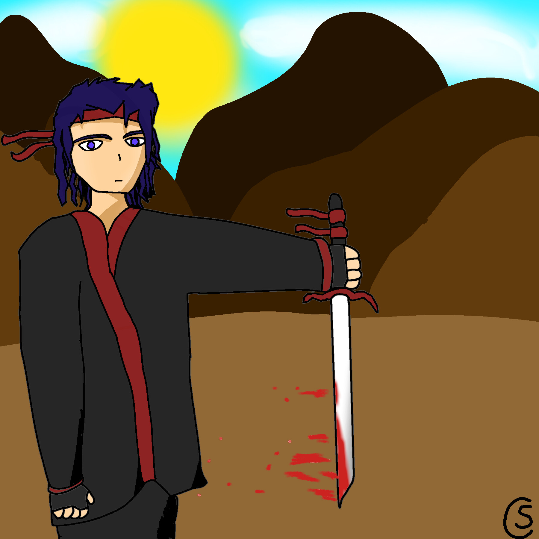 ArtStation - (CS) Ninja Blue Hair